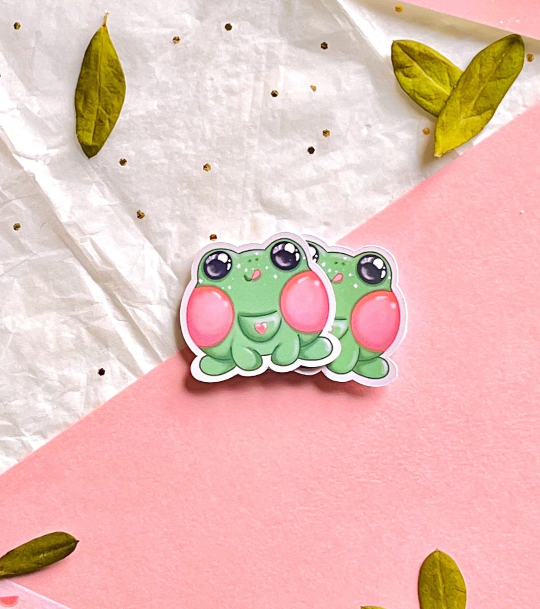 Cute Frog Sticker Froggo Stickers Glossy Sticker Die-cut - Etsy
