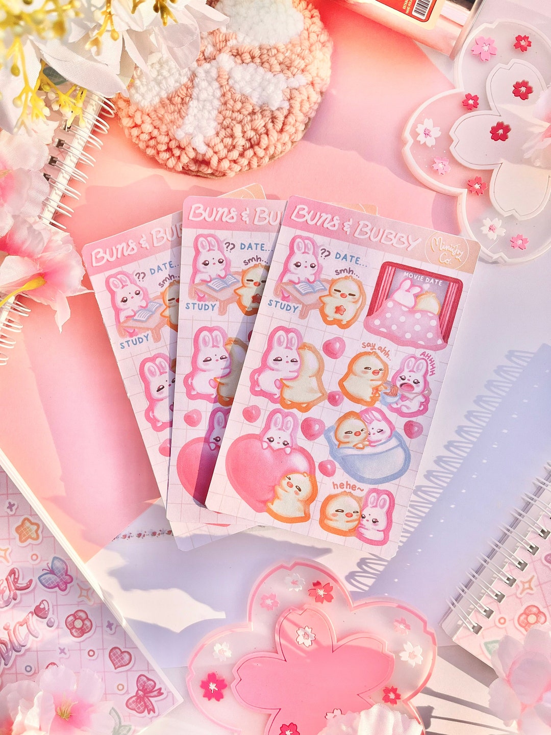 Chick and Bunny Sticker Sheet Buns and Bubby Sticker Sheet Matte ...