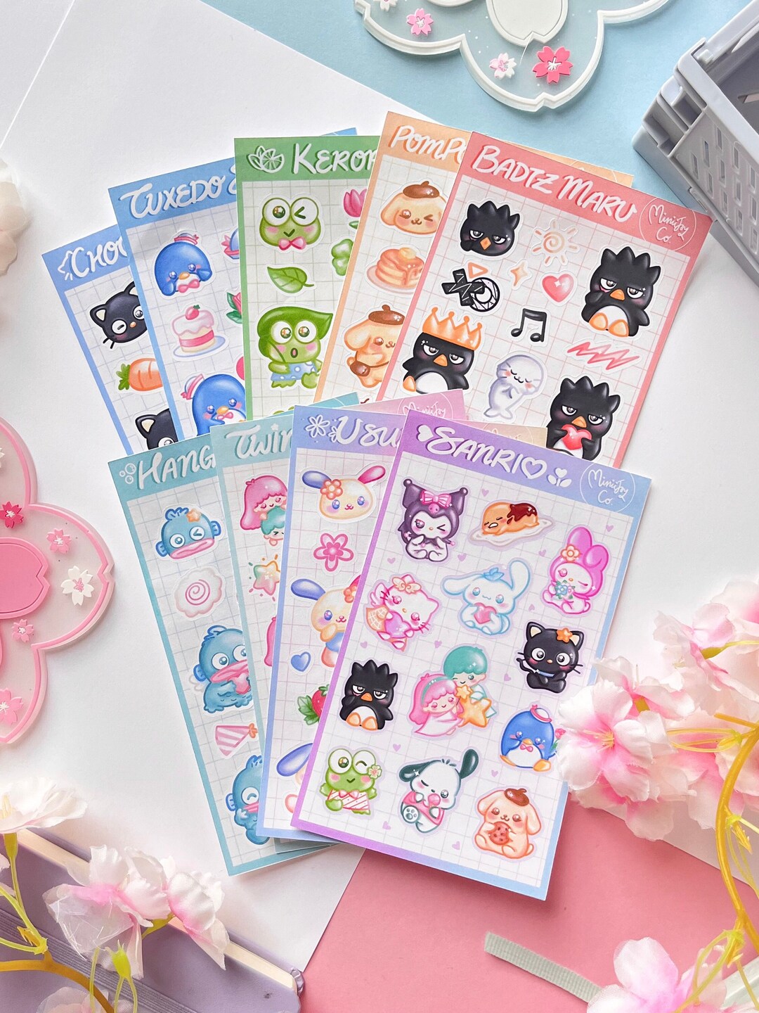 Sanrio Sticker Sheet Series 2 | Keroppi | Badtz Maru | Hangyodon ...