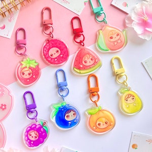 Fruit Baby Keychains Cute Keychains Acrylic Keychains Fruit Keychains ...