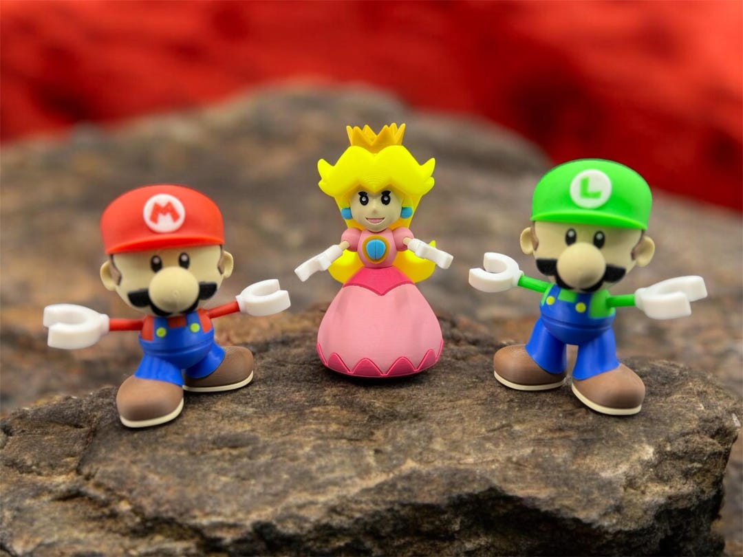 Mini Mario, Luigi, and Princess Peach Pen Holders | 3D Printed | Super ...