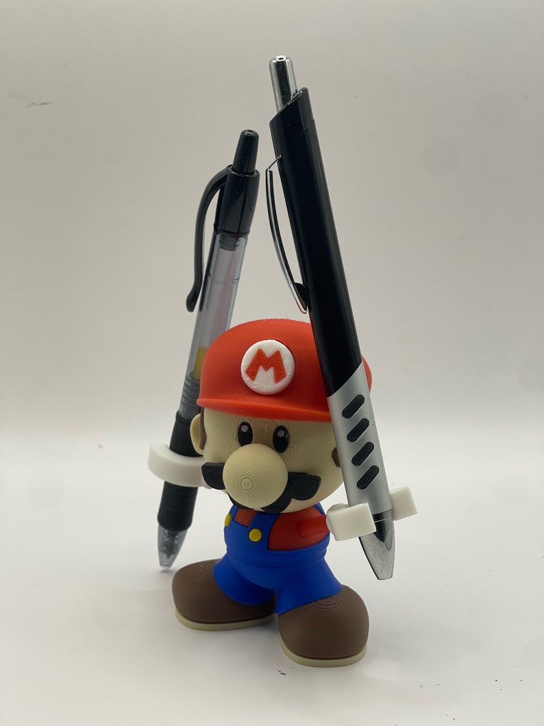 Mini Mario, Luigi, and Princess Peach Pen Holders | 3D Printed | Super ...