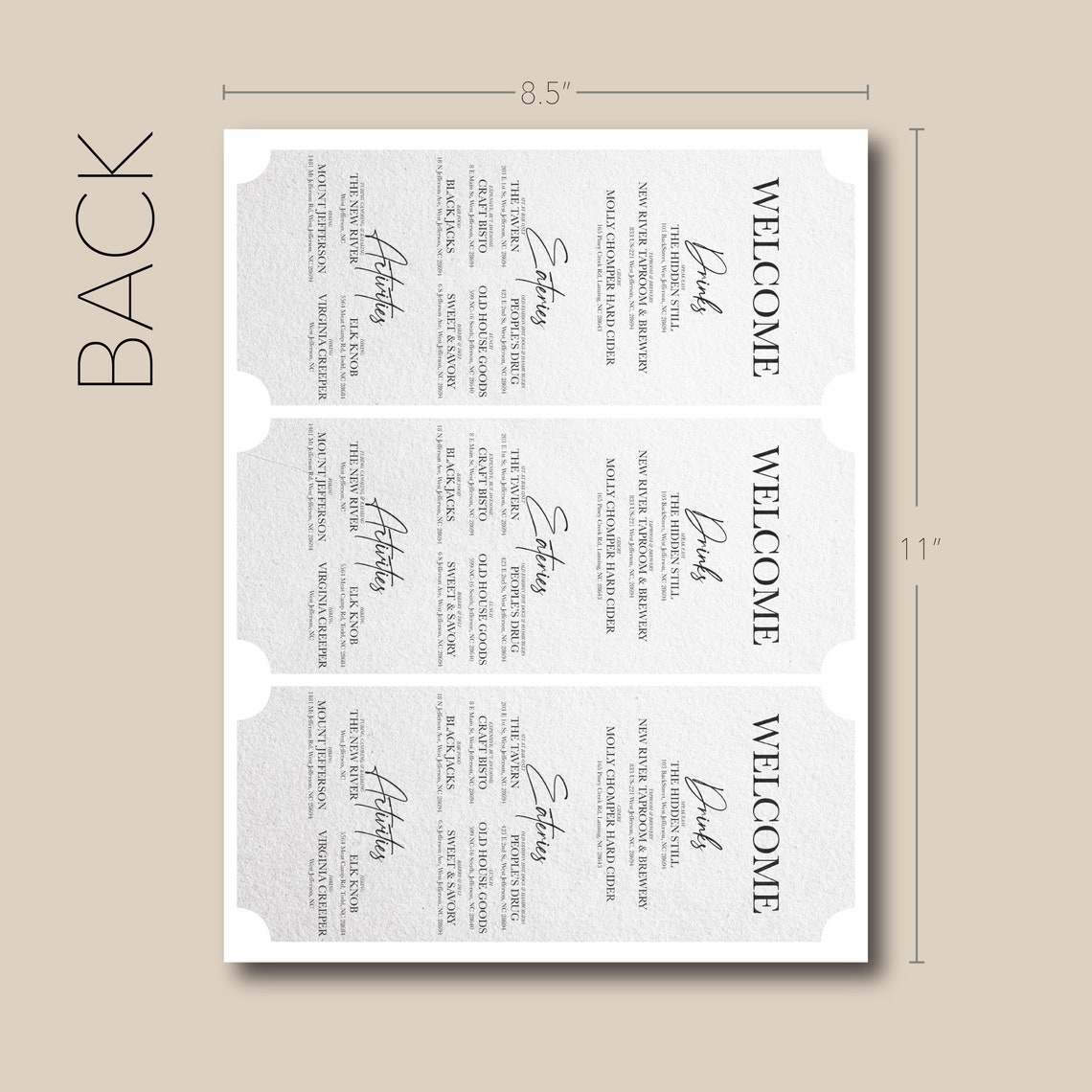 Wedding Guest Itinerary / Admit One Ticket - Etsy