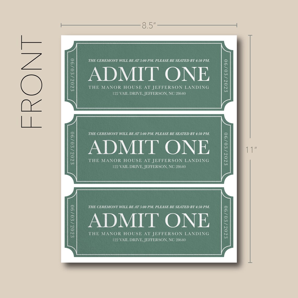 Wedding Guest Itinerary / Admit One Ticket - Etsy