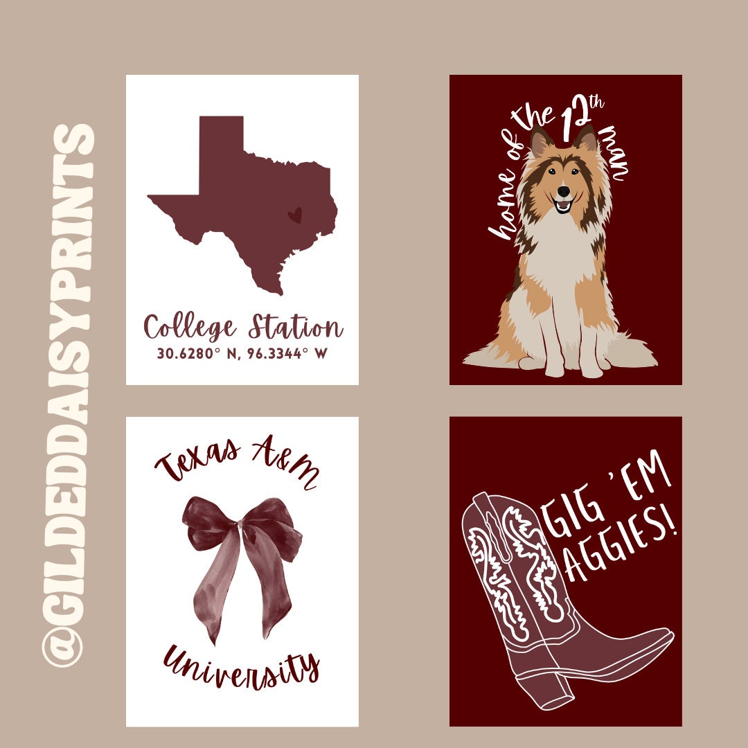 Texas A&M Preppy Prints - Etsy