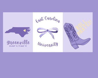 East Carolina University Print - Etsy