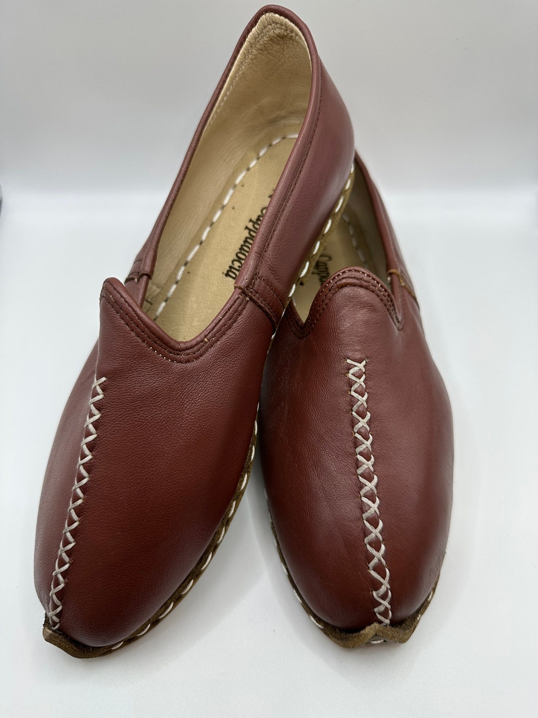 Men's Brown Leather Shoe Yemeni - Etsy