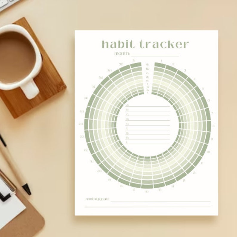 Monthly Habit Tracker Printable Portrait, Routine Tracker, Habit ...