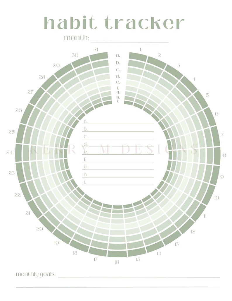 Monthly Habit Tracker Printable Portrait, Routine Tracker, Habit ...