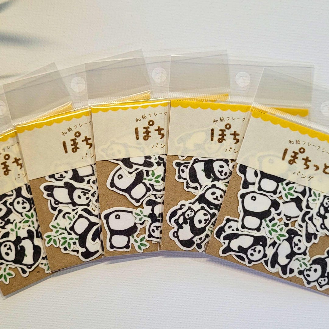 PANDA Washi Sticker Flakes Pack - Furukawa Shiko Pochitto Series - Cute ...