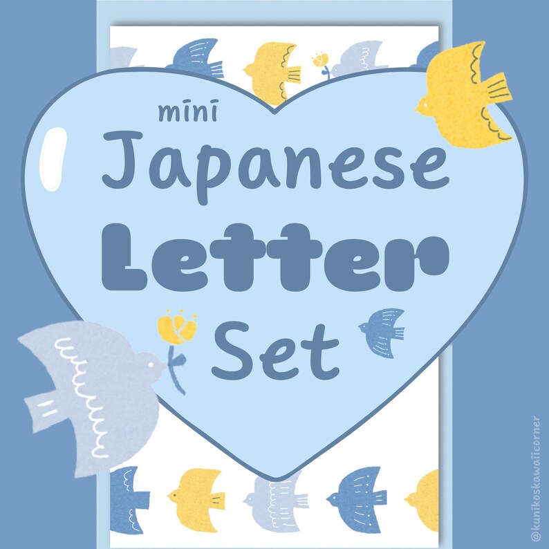 Blue and Yellow Birds MINI Letter Writing Set - Letter Walk Series ...