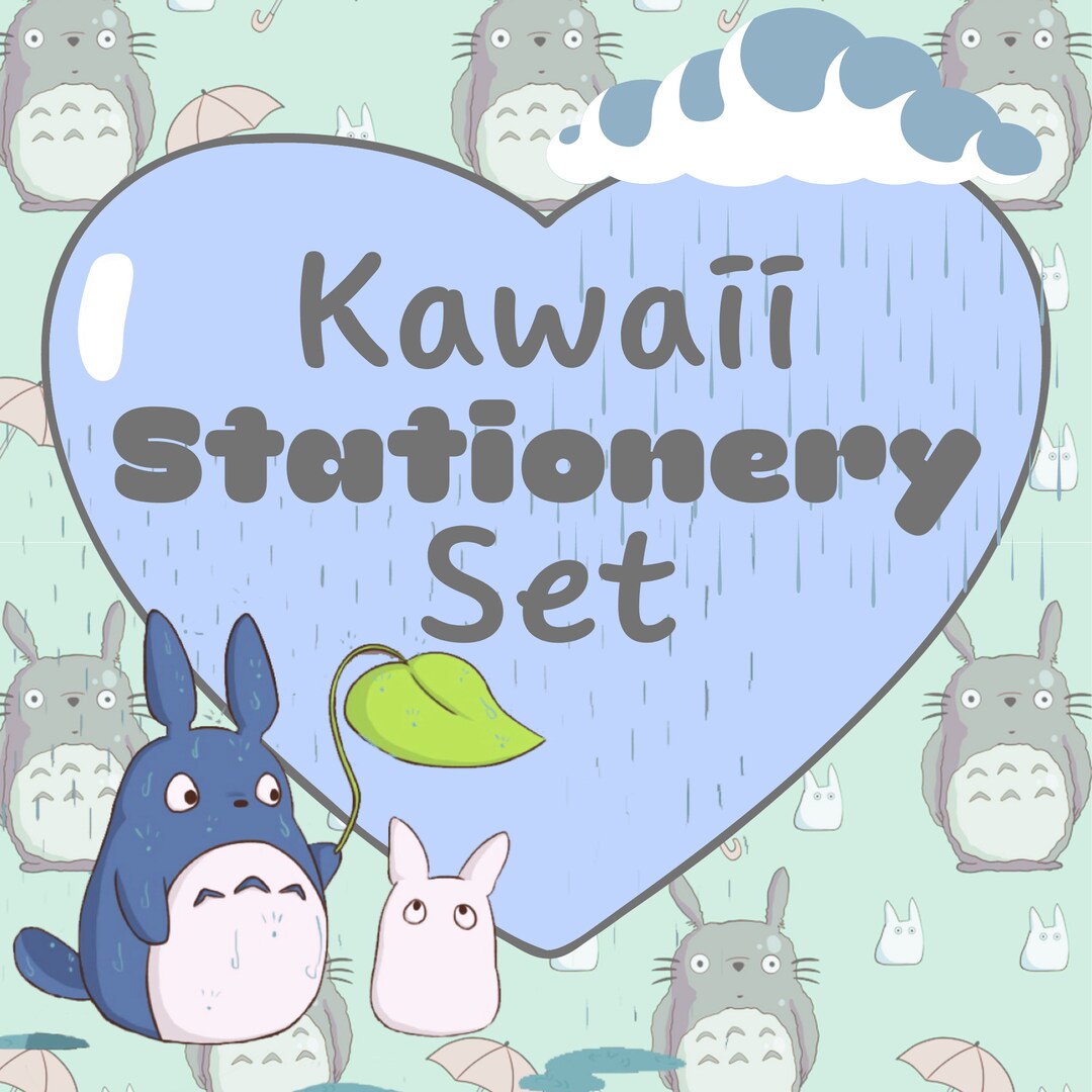 Kawaii Japanese Anime STATIONERY SET, 36 Items Super Cute Stationery ...