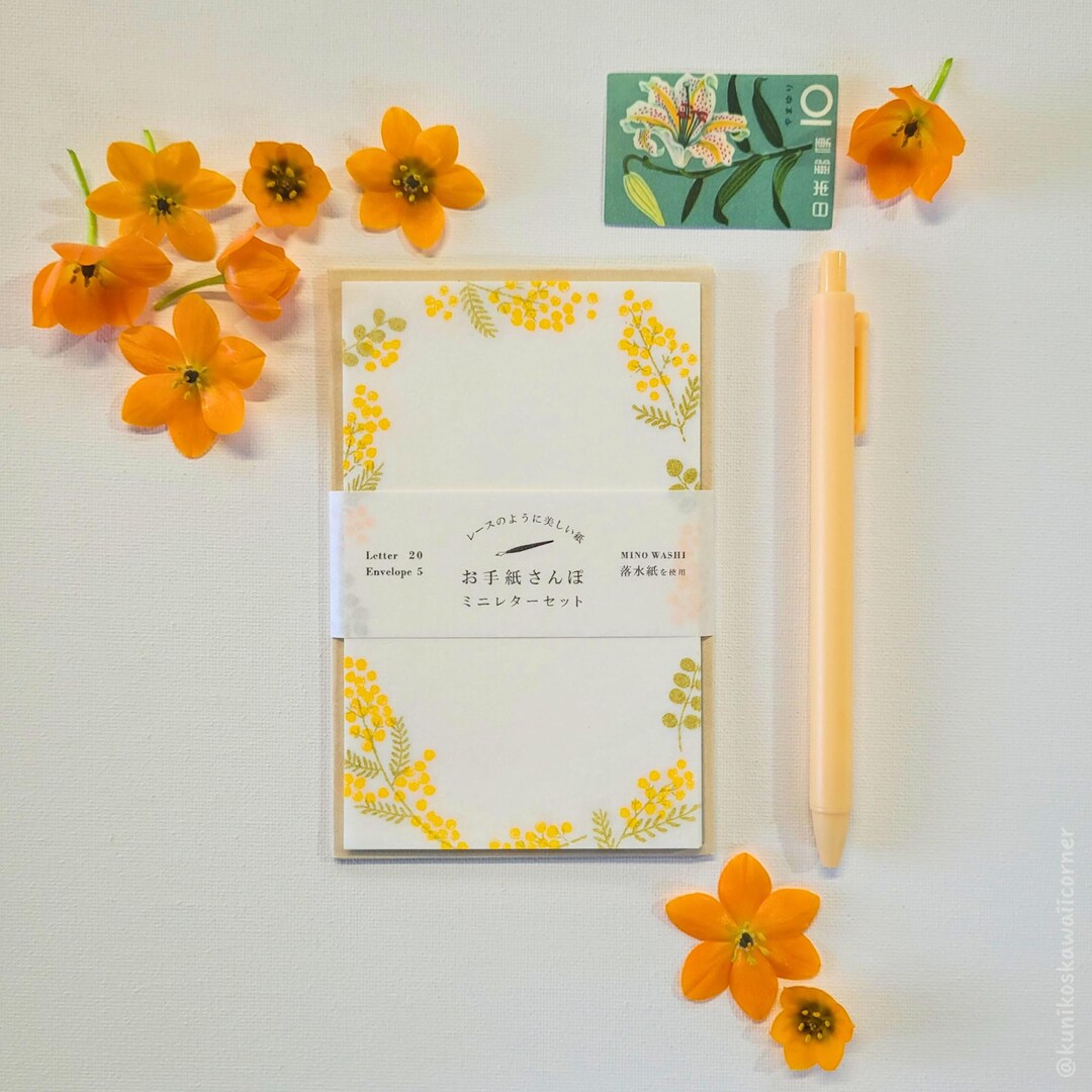 Mimosa Flowers MINI Letter Writing Set - Letter Walk Series - Premium ...