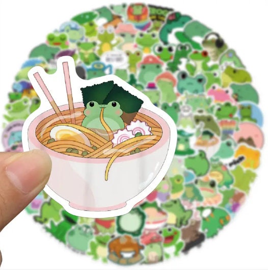 50 Kawaii Frogs STICKER FUN PACK Cute Vinyl Die Cut Stickers - Etsy