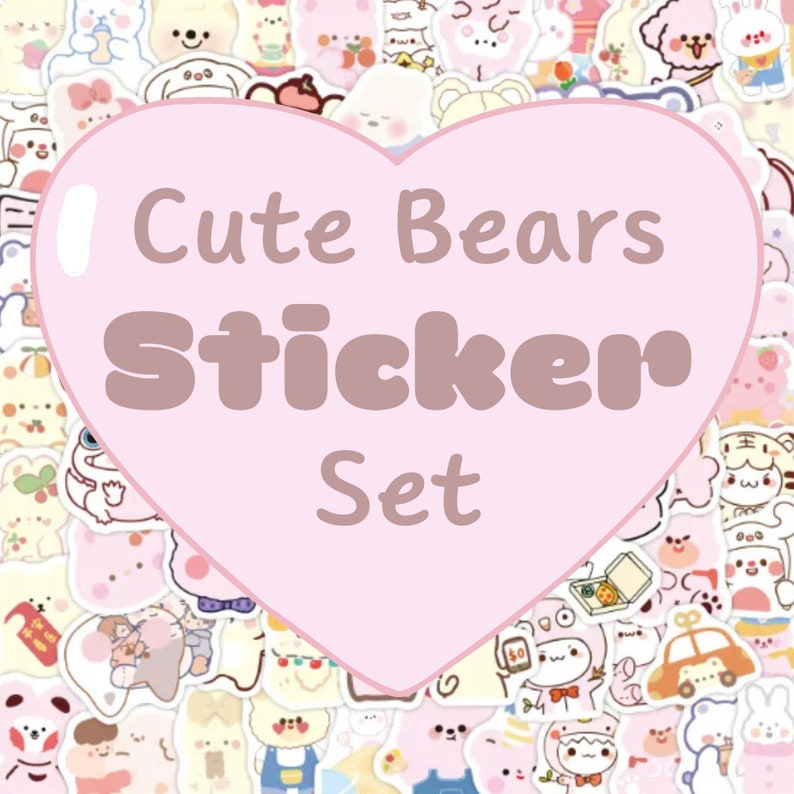 Kawaii cute Bears STICKER SET Super Cute Die Cut - Etsy