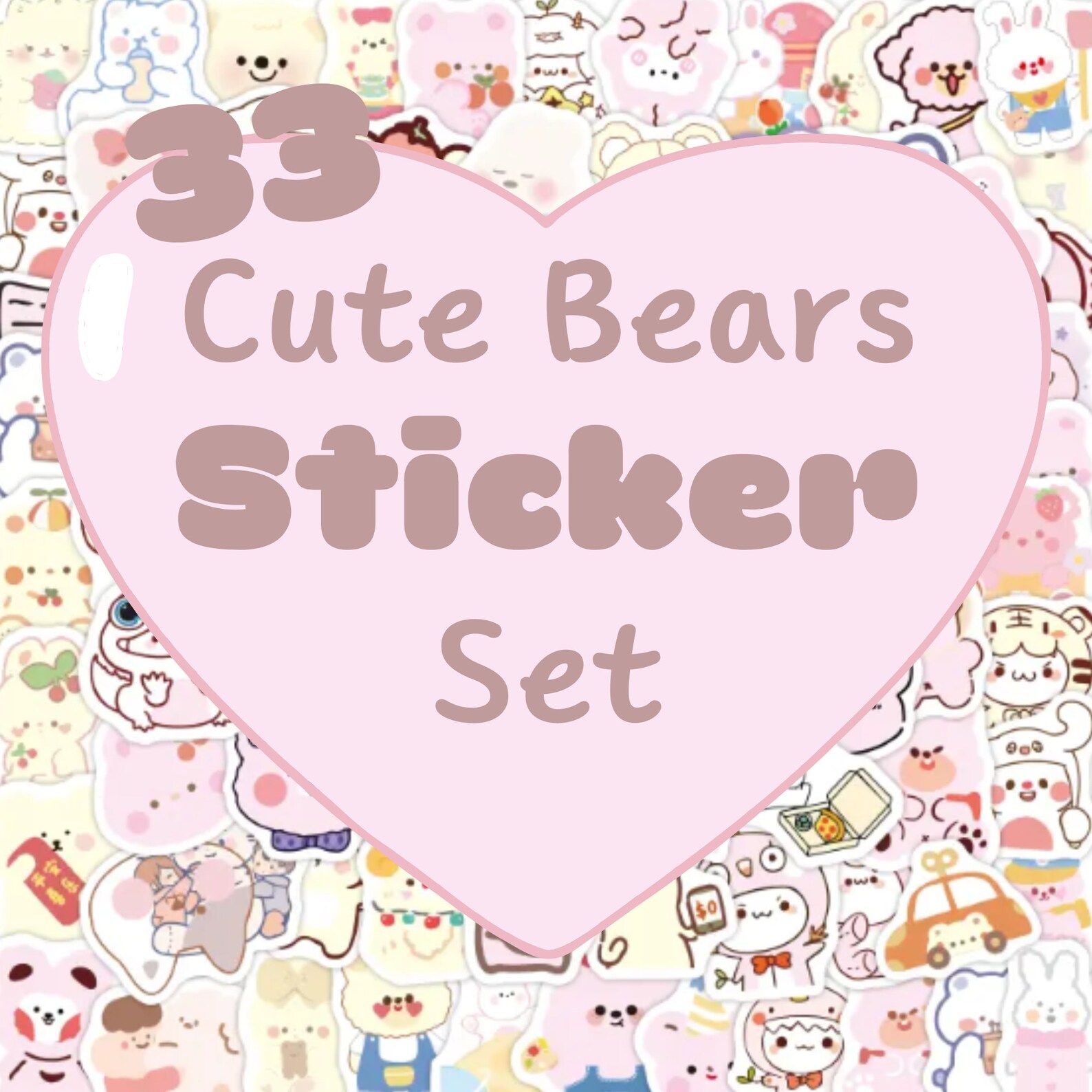 Kawaii cute Bears STICKER SET Super Cute Die Cut - Etsy