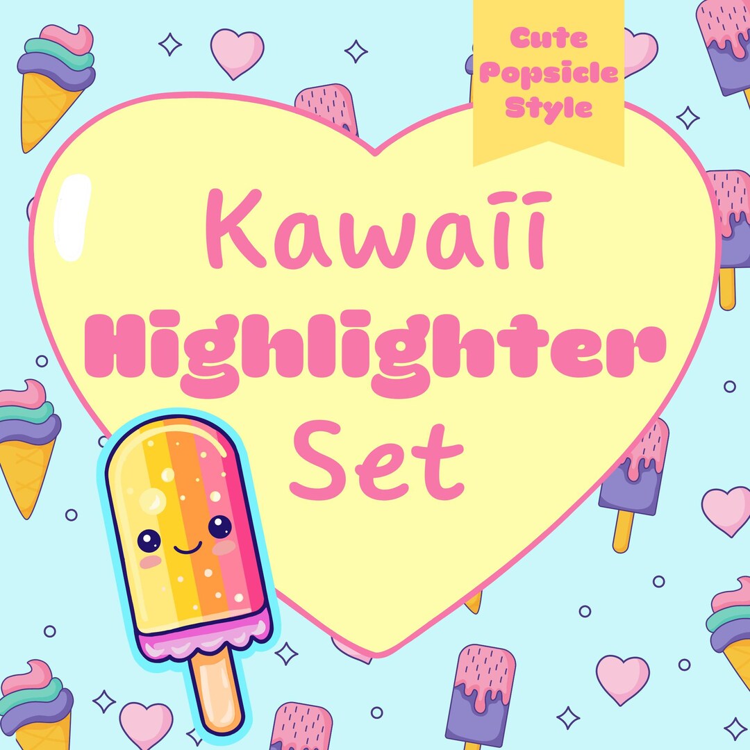 6pc Kawaii Popsicle HIGHLIGHTER SET, Cute Novelty Highlighters! Perfect ...