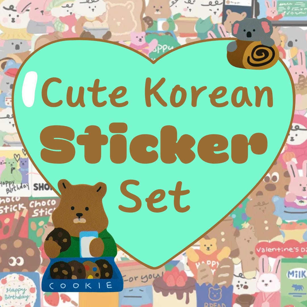Cute Korean STICKER Set! Colorful Korean Inspired Die Cut Stickers for ...