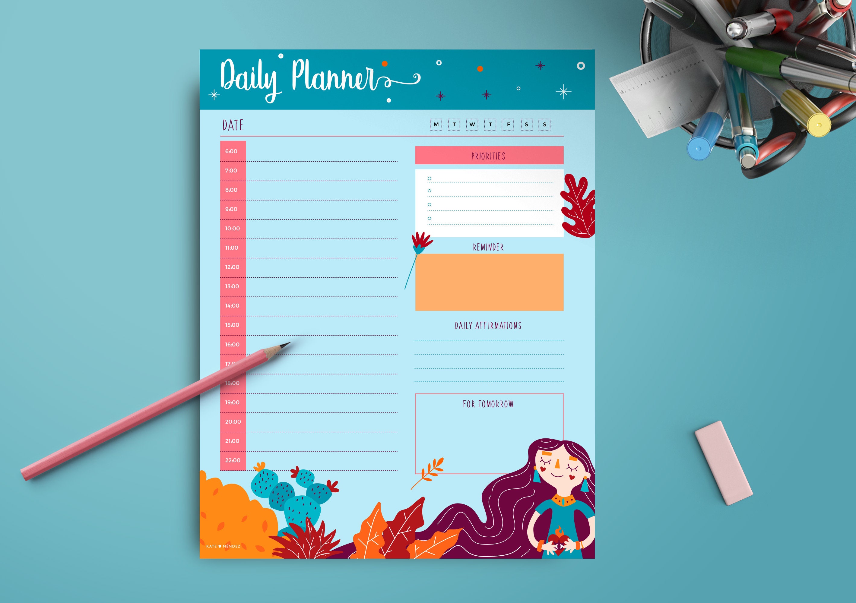 Daily And Weekly Planner PRINTABLE STATIONERY Etsy daily-and-weekly-planner-printable-stationery-etsy