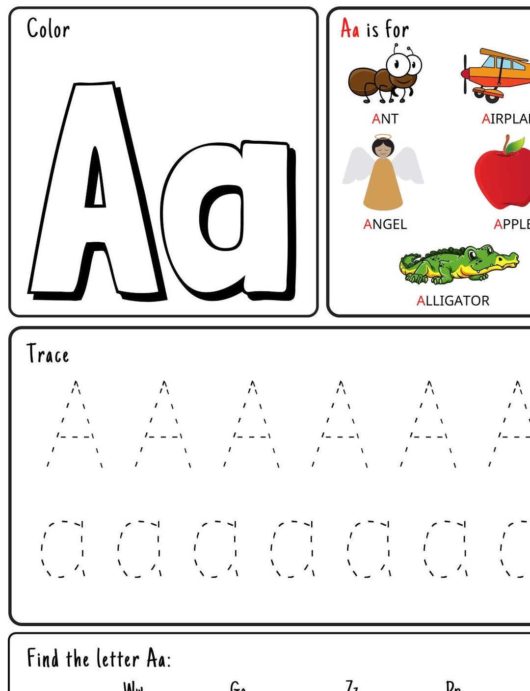 Alphabet Coloring and Tracing Book - Etsy