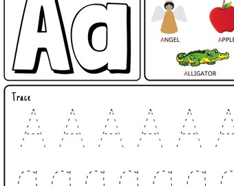 Alphabet and Animals Coloring and Tracing Book - Etsy