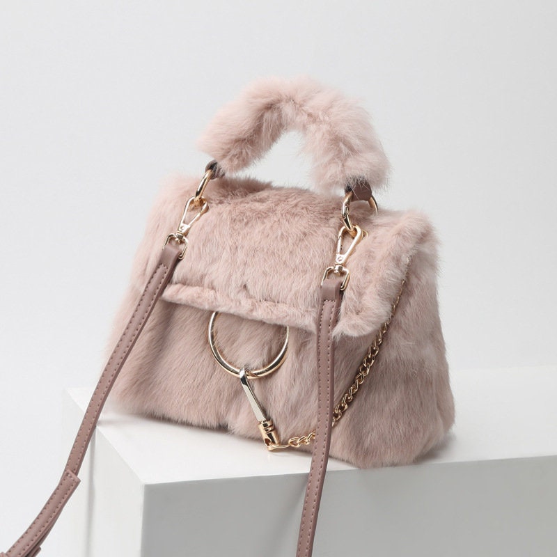 Rabbit Hair Bag, Crossbody Bag Cute Fluffy Handbag, Girly Gift, Faux ...