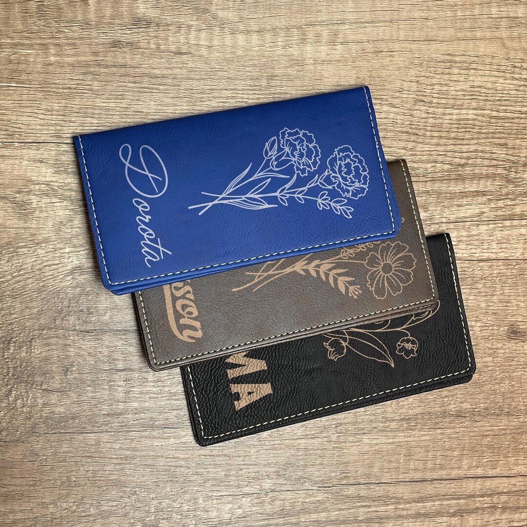 Birth Flower Checkbook Case, Valentines Day Gifts, Personalized ...