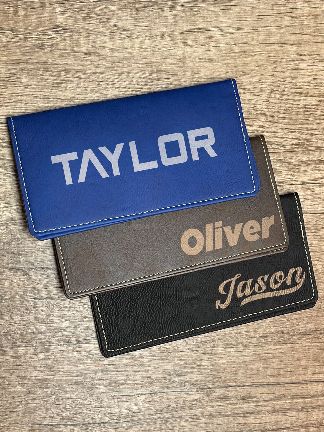 Engraved Checkbook Covers, Personalized Leather Check, Custom Name ...
