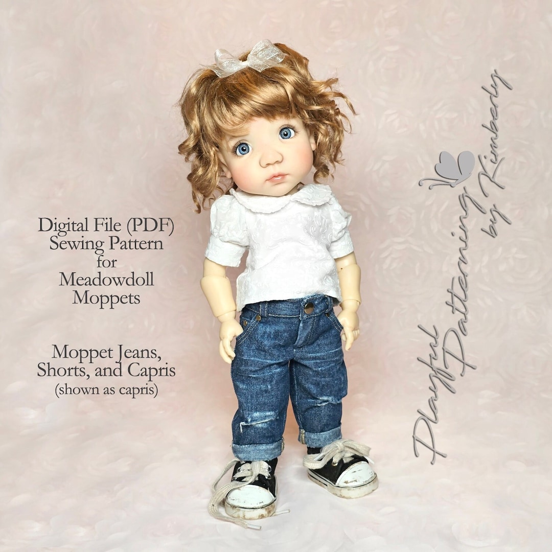 Doll Jeans Pattern Designed Specifically to Fit Meadowdolls Moppets ...