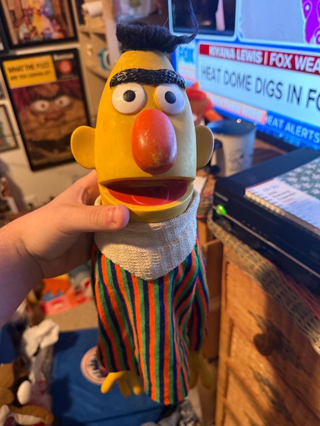 Bert Sesame Street Hand Puppet Vintage '70s Plastic Hands & Head Cloth ...