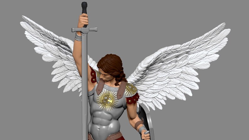 Archangel Michael (variation 1) 3D Printed Unpainted Unassembled Model ...