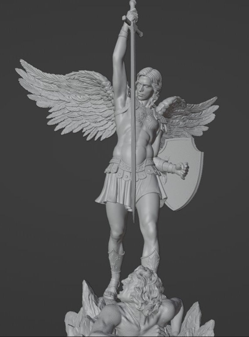 Archangel Michael (variation 1) 3D Printed Unpainted Unassembled Model ...