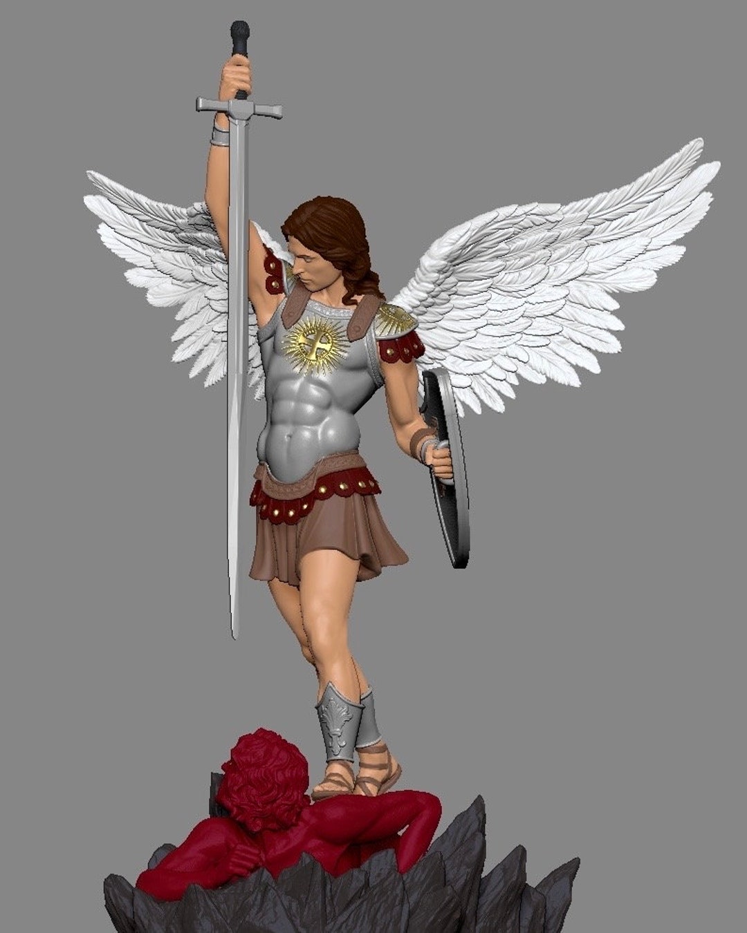 Archangel Michael (variation 1) 3D Printed Unpainted Unassembled Model ...