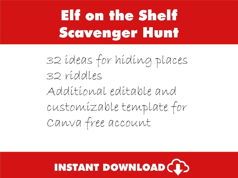 Printable Elf Activity Bundle Christmas Elf Scavenger Hunt - Etsy