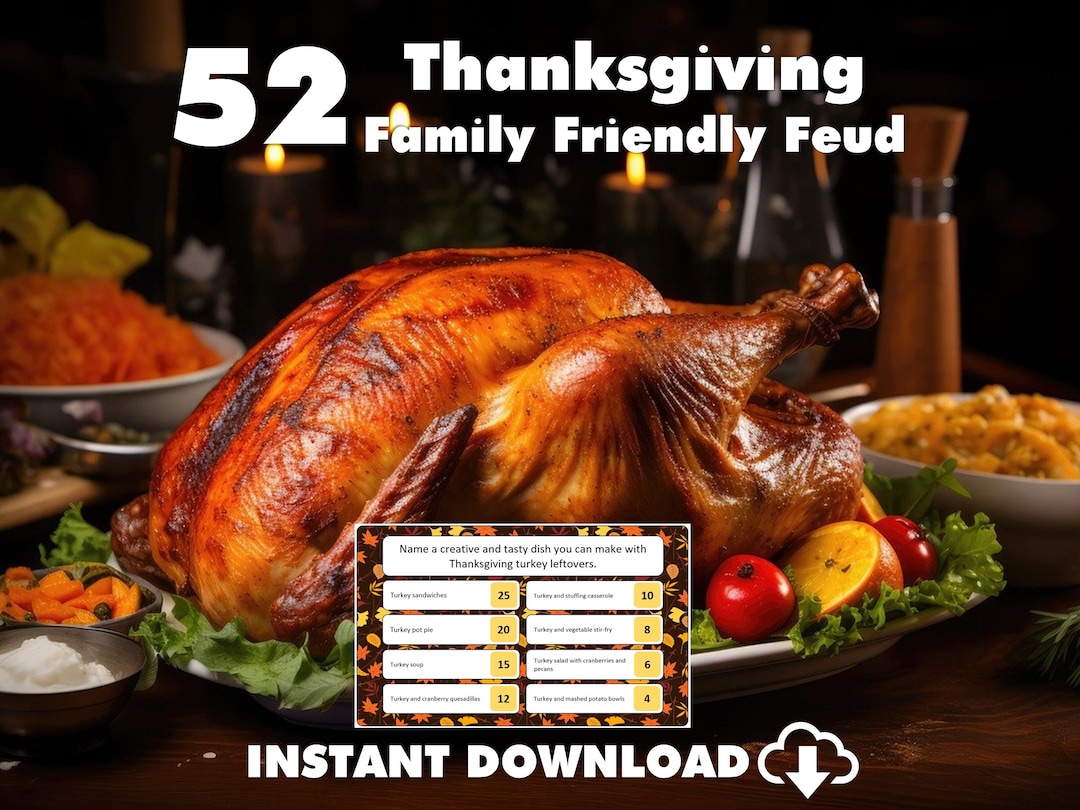 Thanksgiving Friendly Feud Printable Family Game Group - Etsy