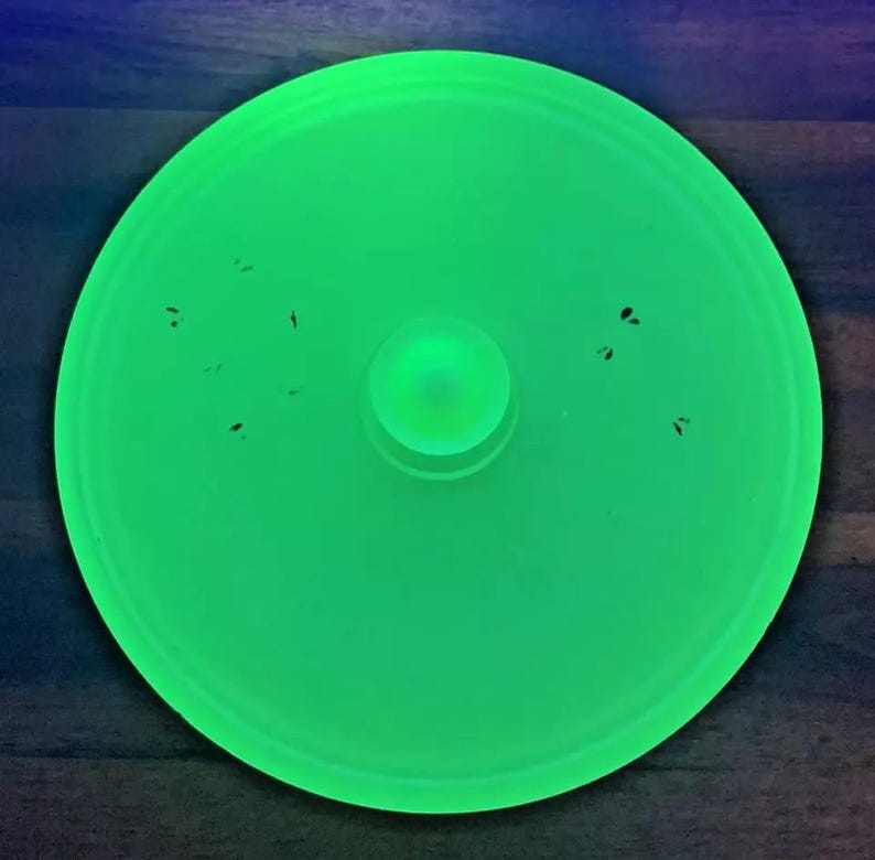 Vintage Green Frosted Satin Uranium Glass Art Deco Powder Jar Container ...