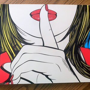 Vintage 1999 SOLMYRA Modern Pop Art Sssshhh by DEBORAH AZZOPARDI - Etsy