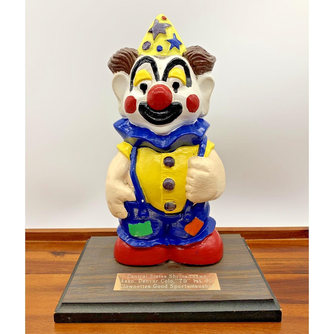 Vintage 1970's Clown Award Trophy Shrine Clown Association Clownettes ...