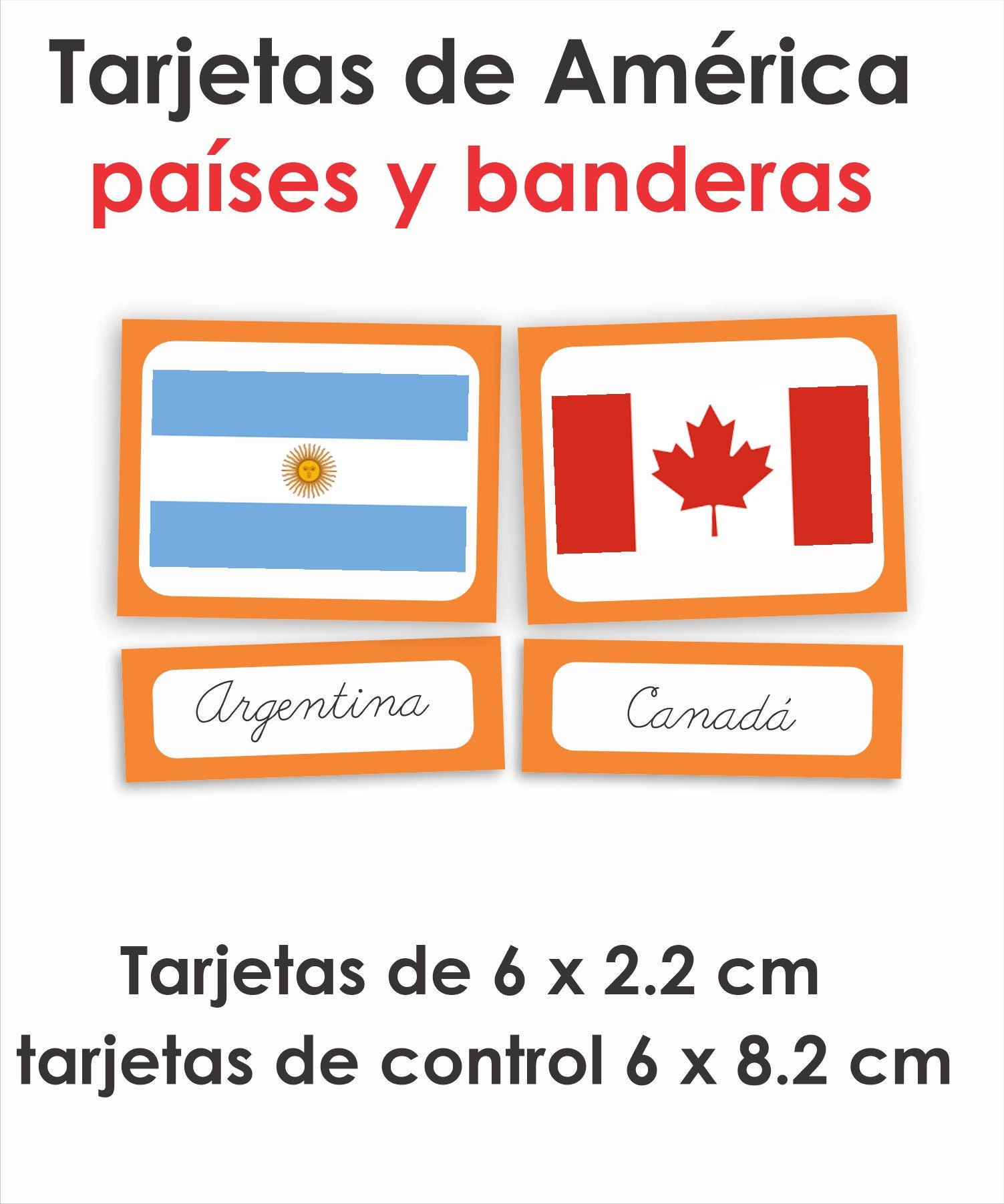 Tarjetas Montessori De Países De América Y Sus Banderas - Etsy Canada
