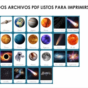 Universe and Solar System, Montessori Cards of the Universe and the ...