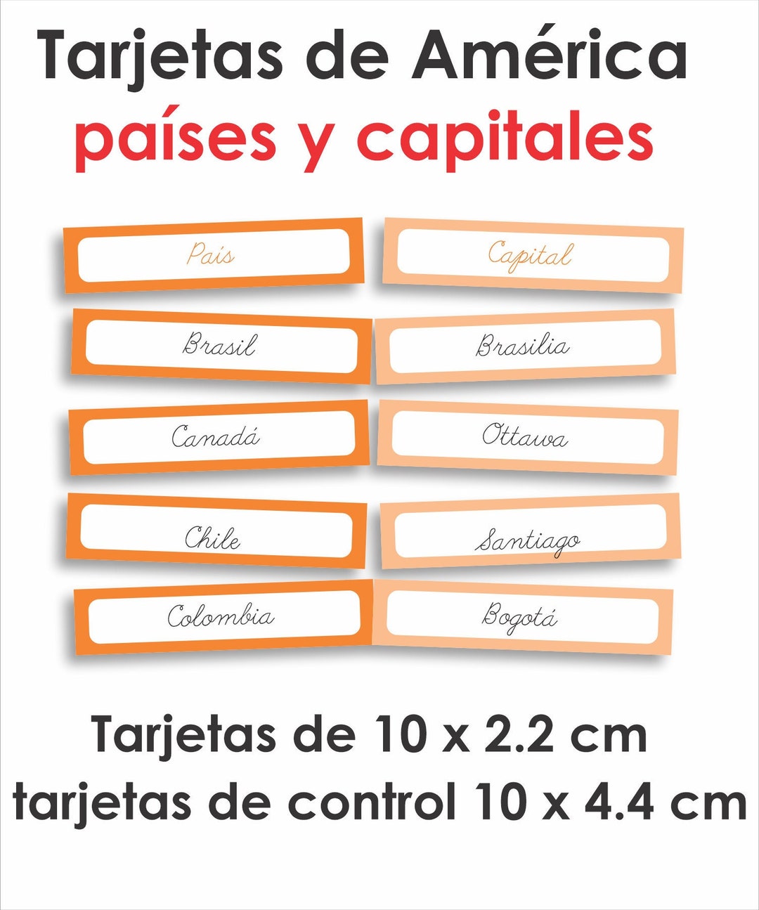 Países y Capitales de América Tarjetas Montessori de América - Etsy México