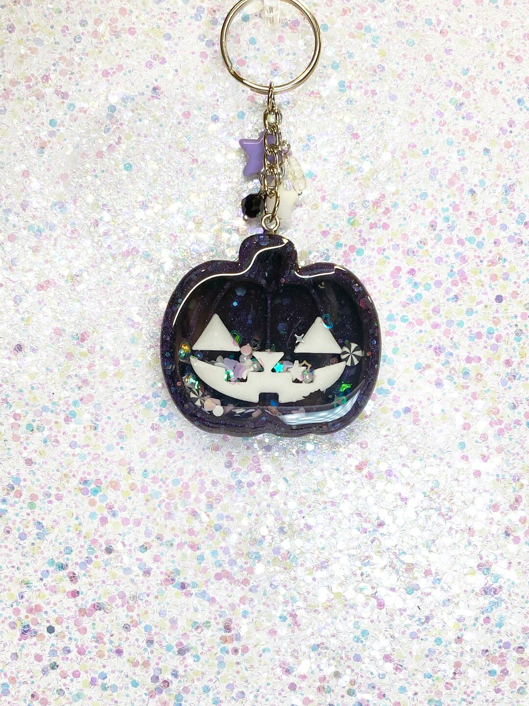 Glow in the Dark Pumpkin Shaker Keychain: Spooky Halloween Charm - Etsy