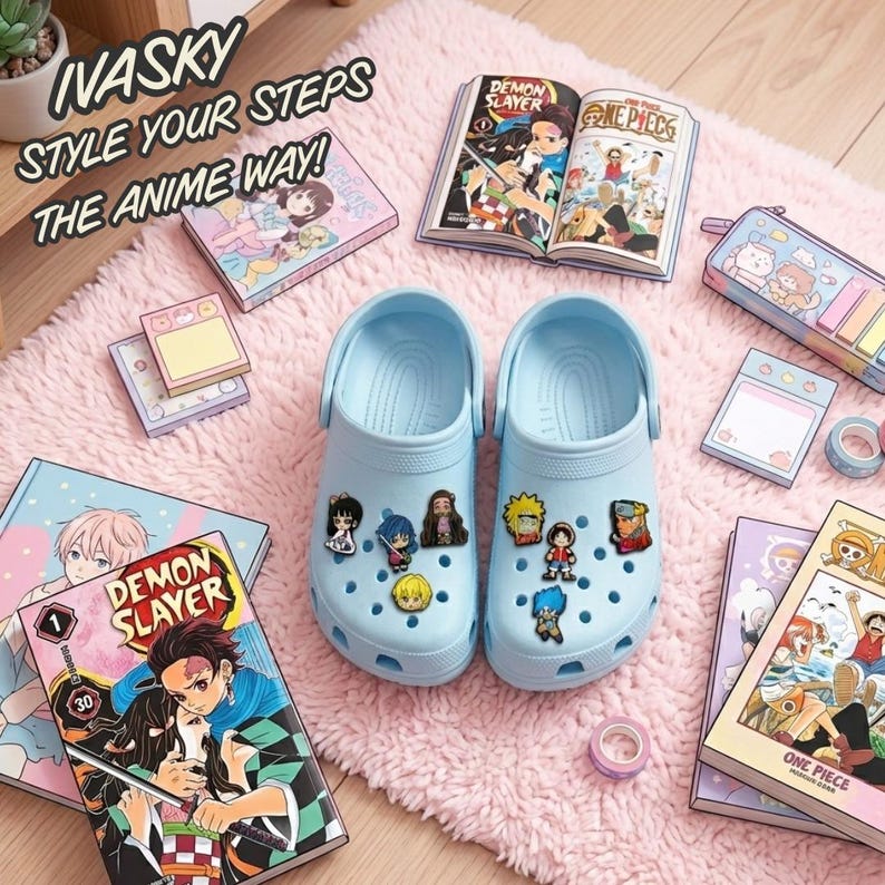 Anime Shoe Charms for Clogs: 30-piece Japanese Cartoon Clog Accessories ...
