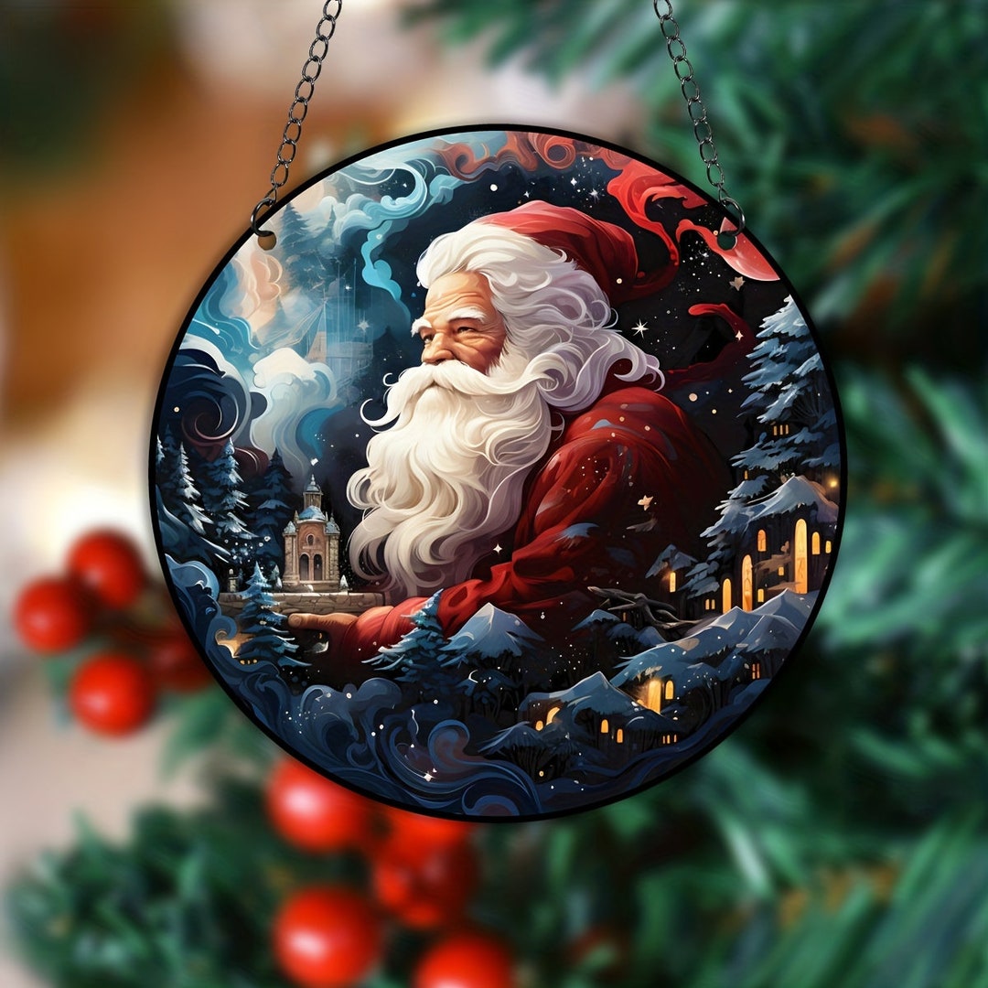 Santa Claus Suncatcher Indoor and Outdoor Decorhome Room - Etsy