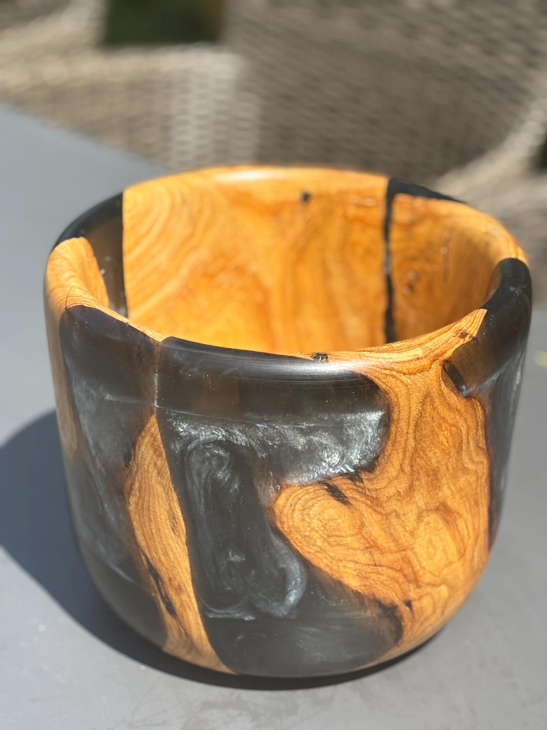 Large Epoxy Resin Log Bowl - Ash Wood - Lathe Turned - Etsy