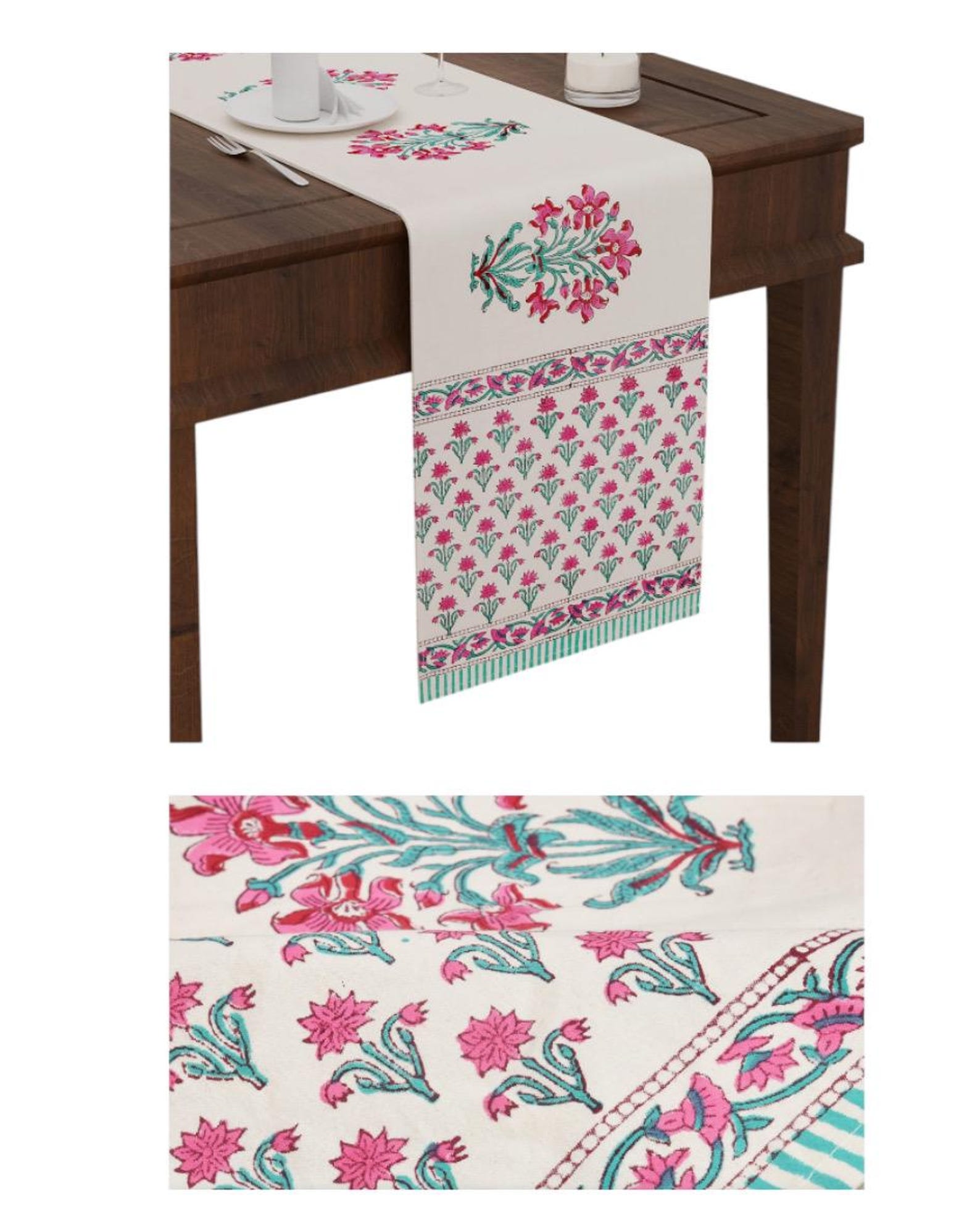 Cotton Hand Block Printed Table Runner for Center/dining Table 13 X 72 ...