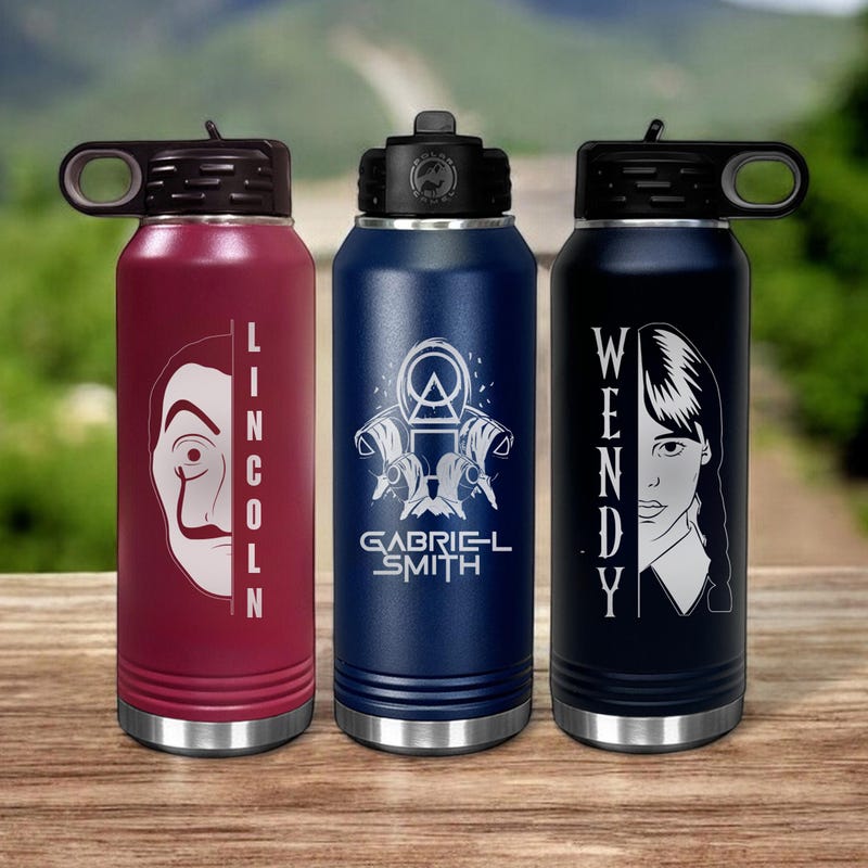 Laser Design Water Bottle - Etsy