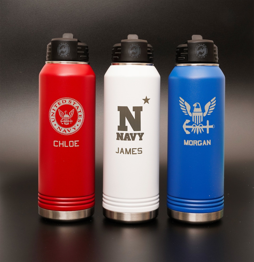 US Navy Personalized Engraved Water Bottle,navy Family Custom Water ...