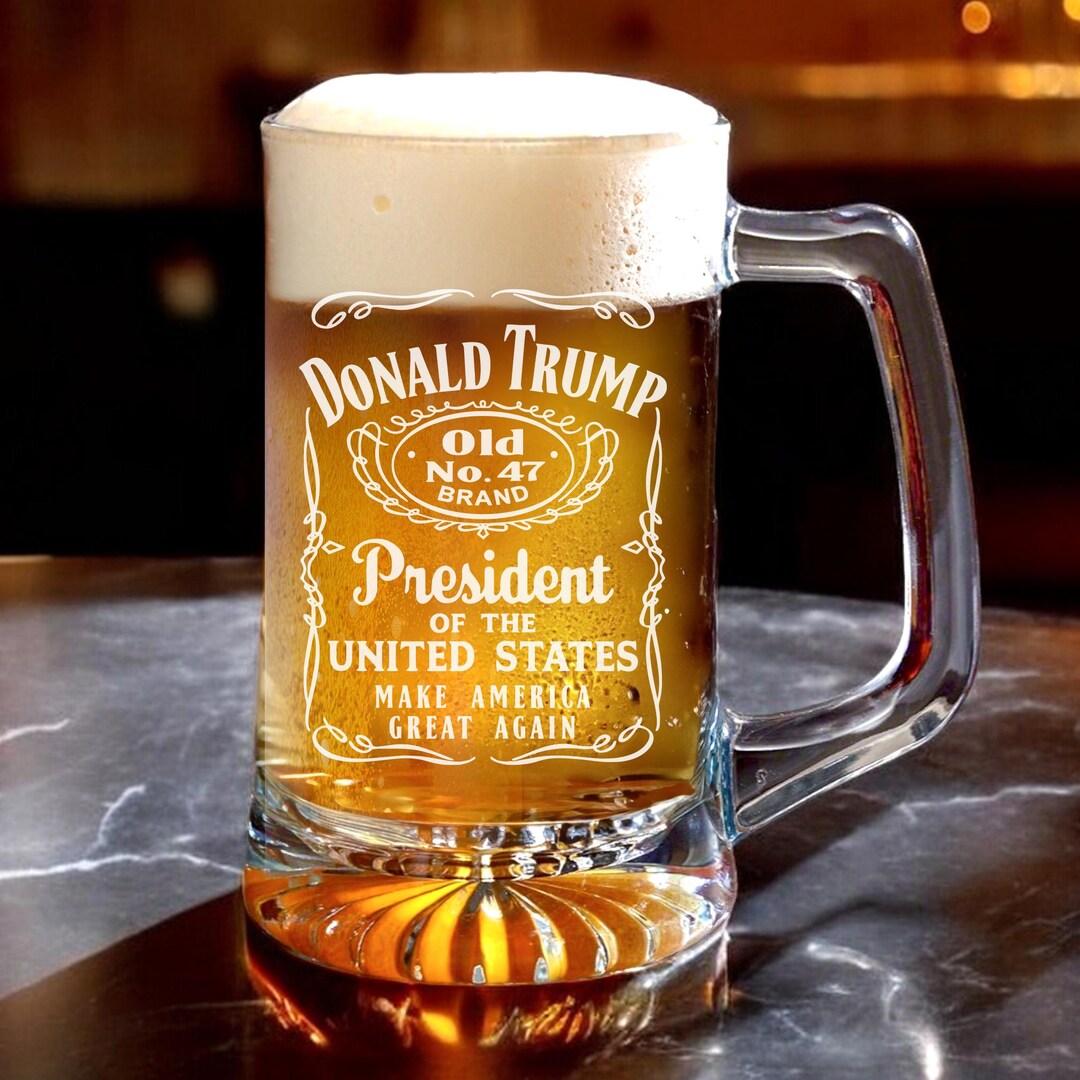 Donald Trump Beer Mug, Personalized Your LOGO Beer Mug Custom Logo Beer ...