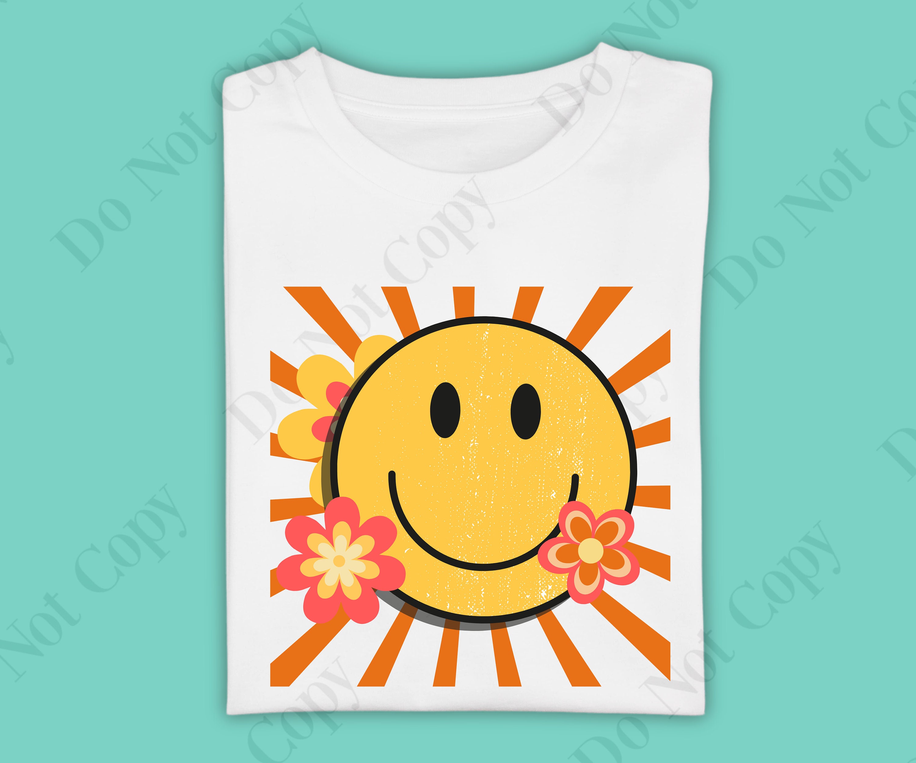 Happy Smile Retro PNG, Sunburst Smile, Happy Floral Retro, Boho Smile ...